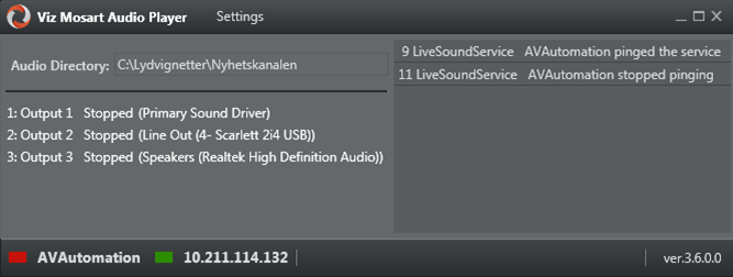 Overview of Audio Player GUI - Viz Mosart